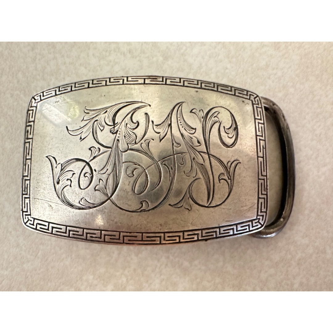 Antique Edwardian Solid Sterling Silver Monogrammed Engraved Belt ...