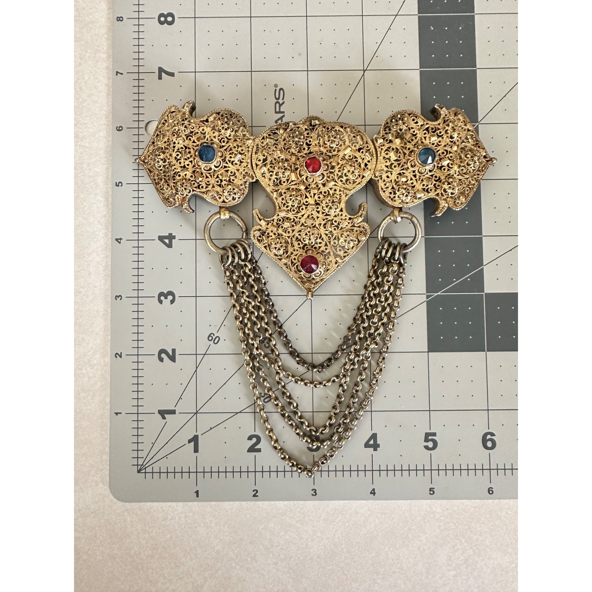 Antique 1800s Ottoman Empire Turkish Gold Gilt Silver Filigree Glass ...