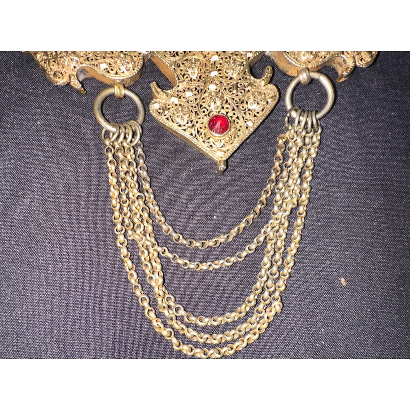 Antique 1800s Ottoman Empire Turkish Gold Gilt Silver Filigree Glass ...