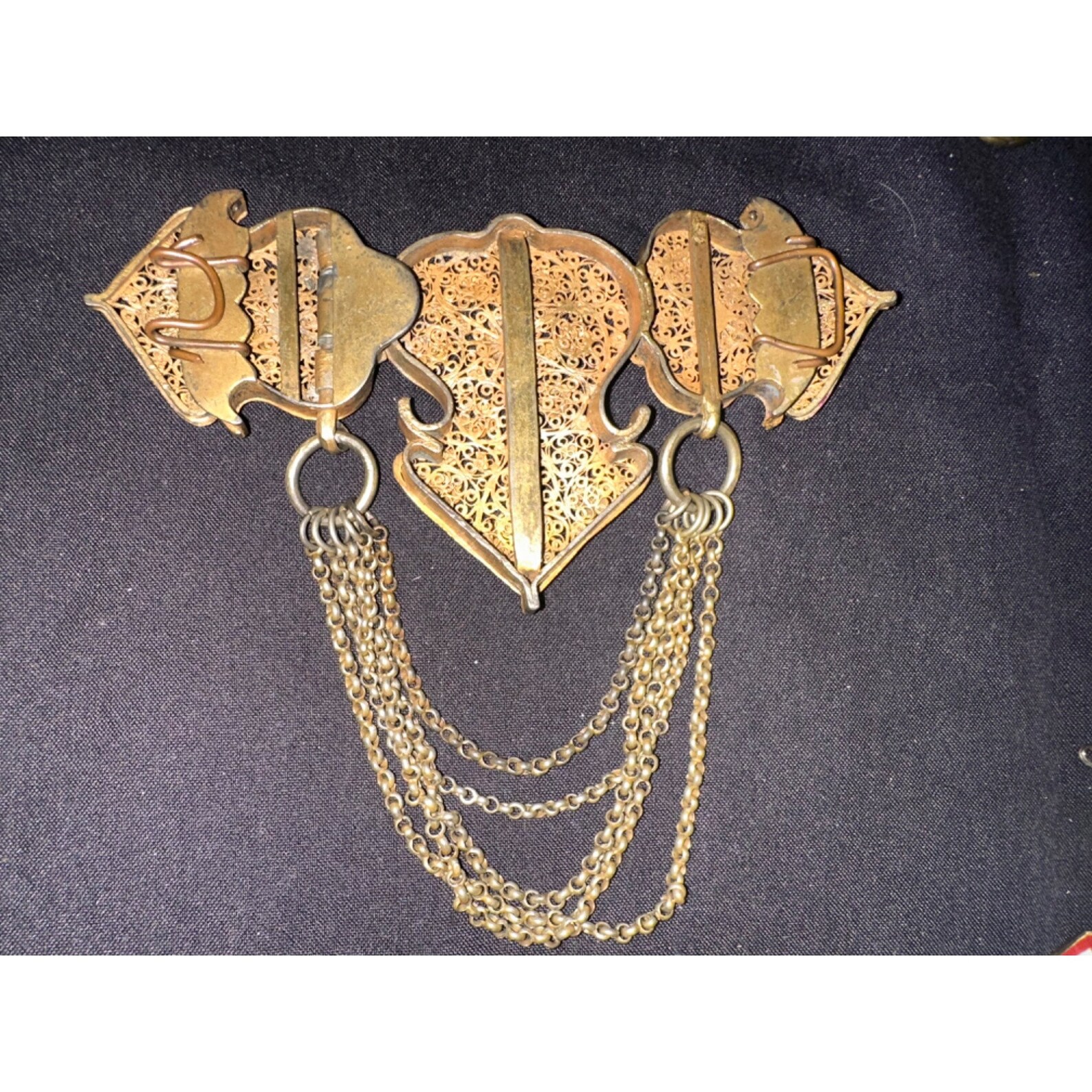 Antique 1800s Ottoman Empire Turkish Gold Gilt Silver Filigree Glass ...