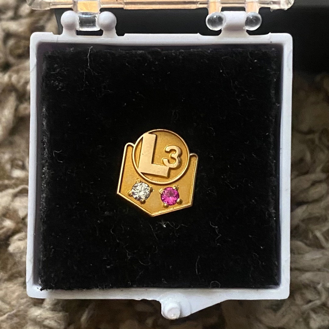 L3 Communications 10k Gold Filled Real Ruby Tourmaline Tie Tack Lapel ...