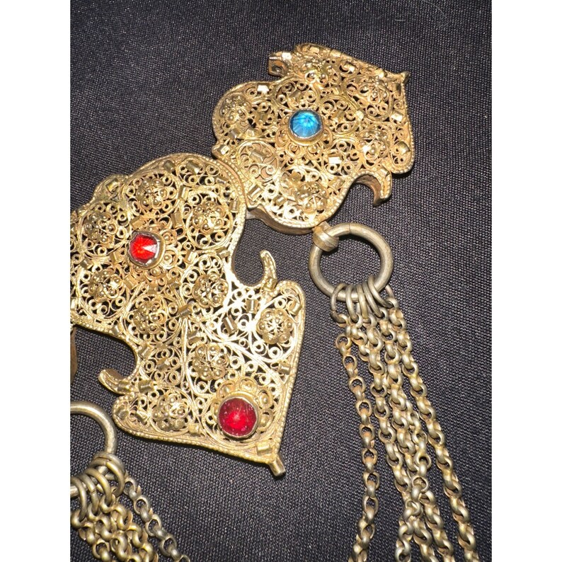 Antique 1800s Ottoman Empire Turkish Gold Gilt Silver Filigree Glass ...