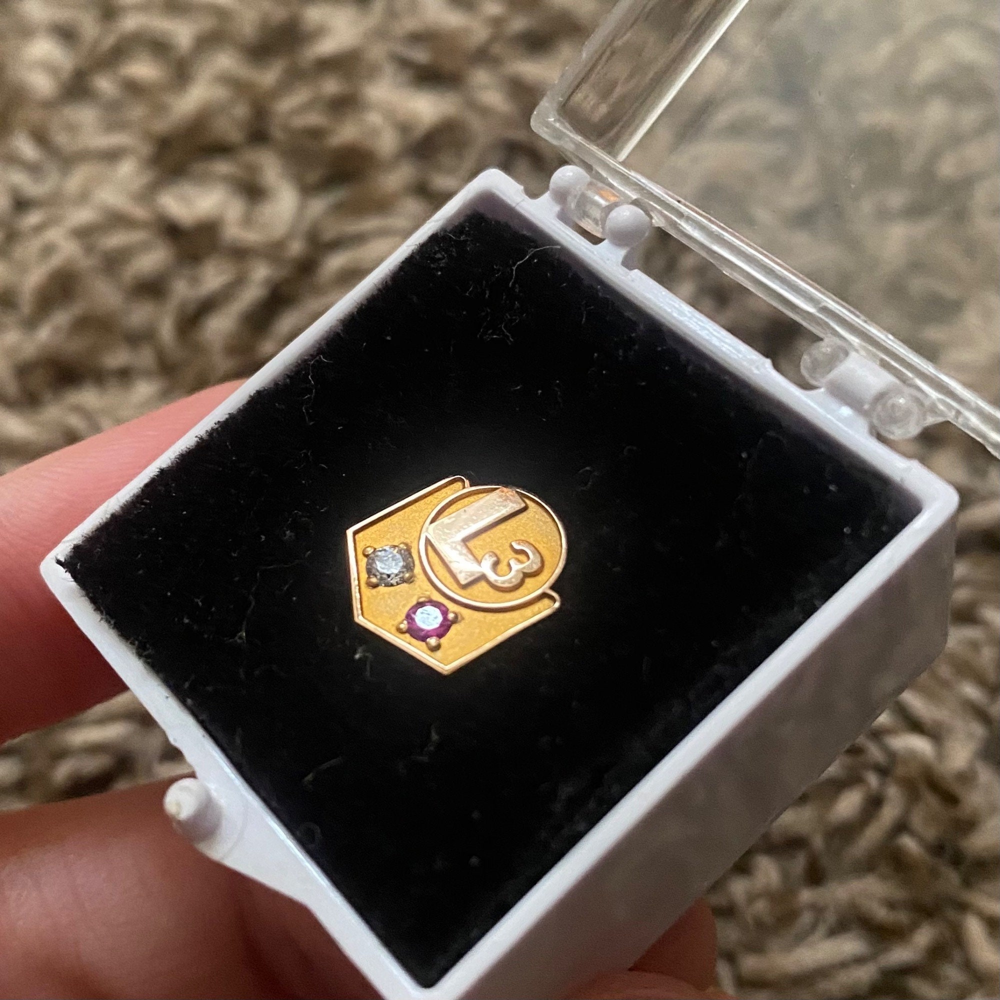 L3 Communications 10k Gold Filled Real Ruby Tourmaline Tie Tack Lapel ...