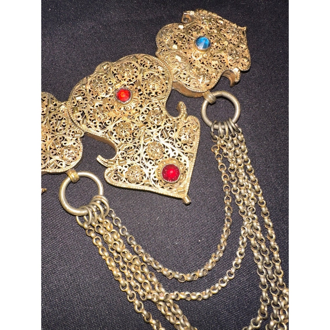 Antique 1800s Ottoman Empire Turkish Gold Gilt Silver Filigree Glass ...
