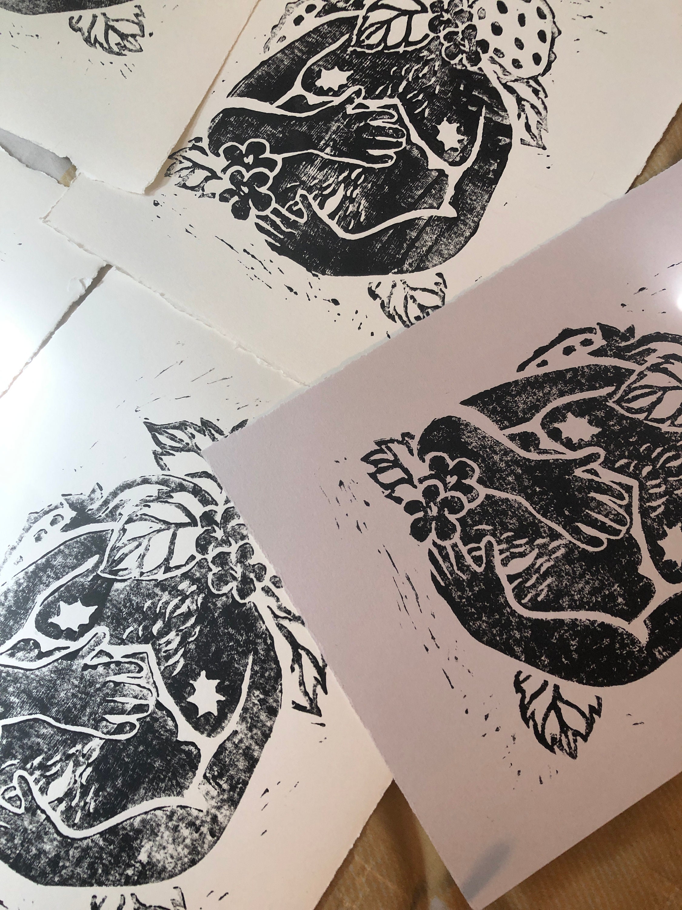 Strawberry Growth Trans Pride Lino Print - Etsy