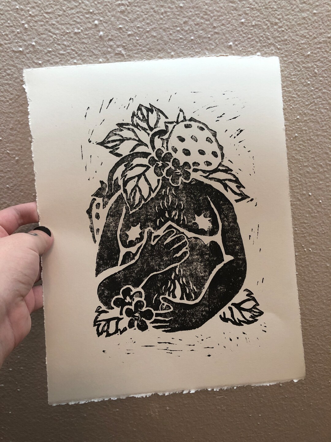Strawberry Growth Trans Pride Lino Print - Etsy