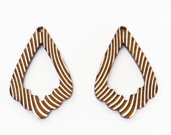 Hollow Diamond Triangle Shape Earring Blanks DIY Wood Earring DIY Craft ...