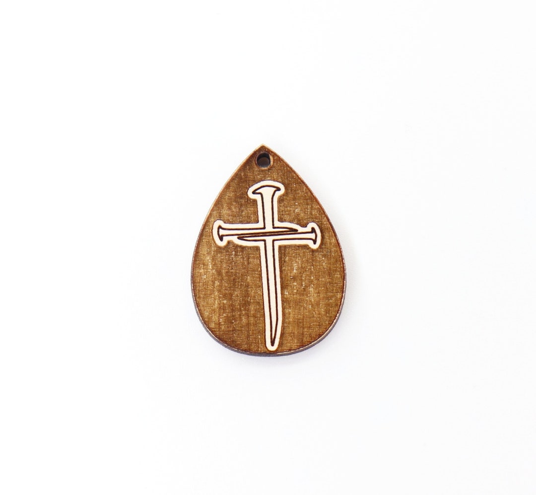 Nail Cross Teardrop Blanks Wood Blanks - Etsy