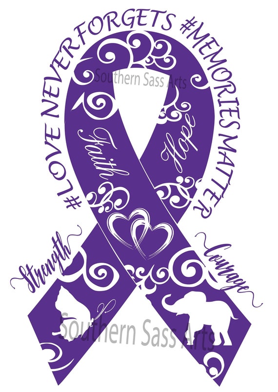 SVG Alzheimer Ribbon Fight for a Cure Hope Faith Love - Etsy
