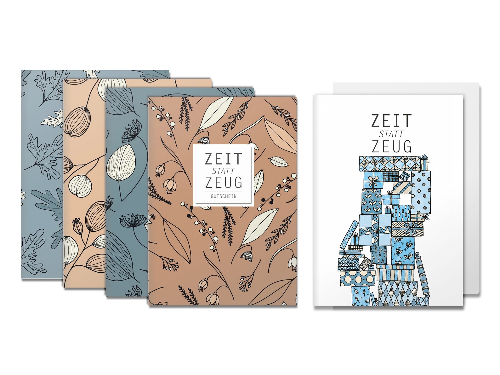 Klappkarte Zeit statt Zeug Weihnachten, inkl. Briefumschlag und Liste ...