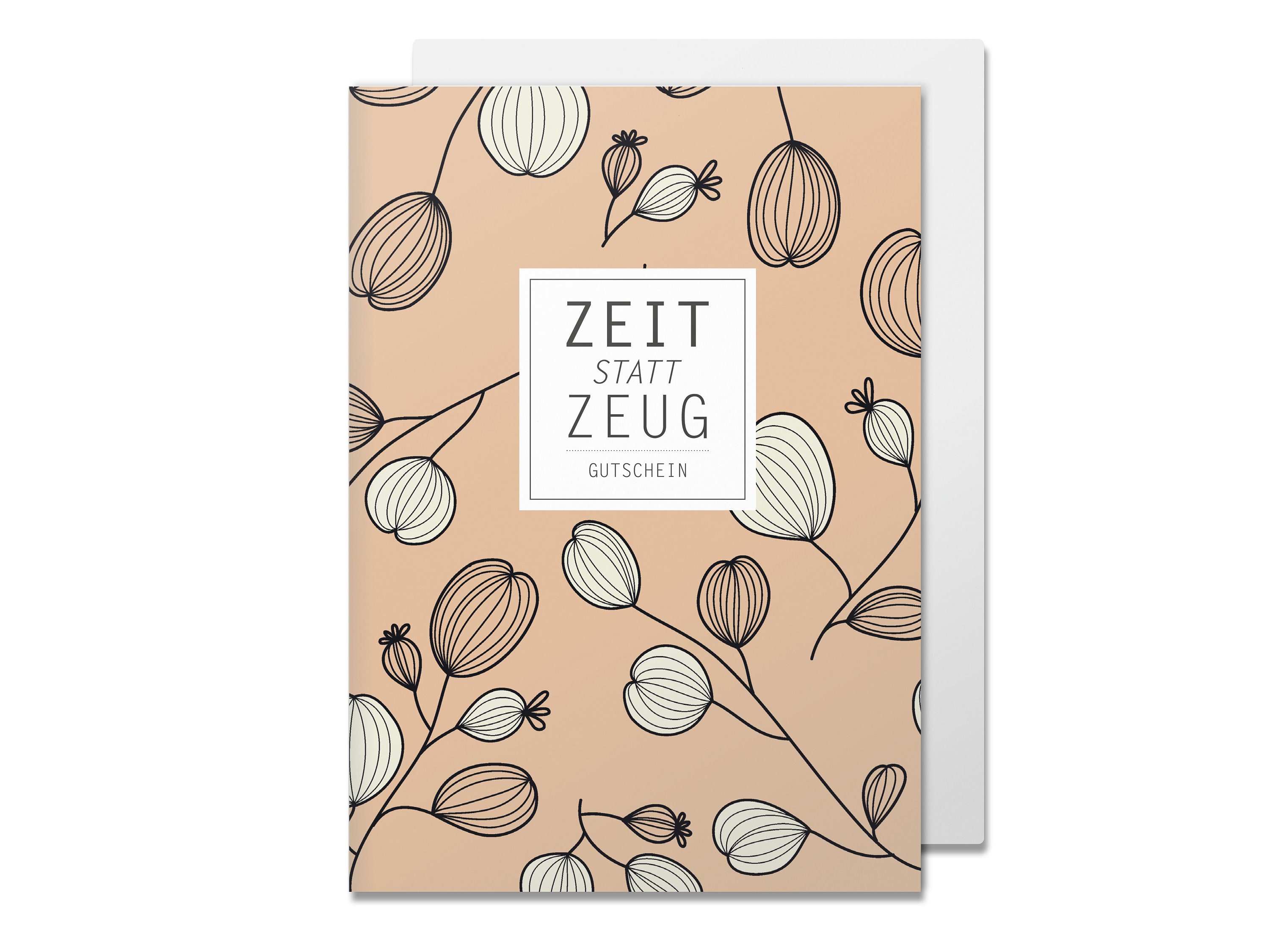 Klappkarte Zeit statt Zeug, orange, mit Briefumschlag, Liste mit ...