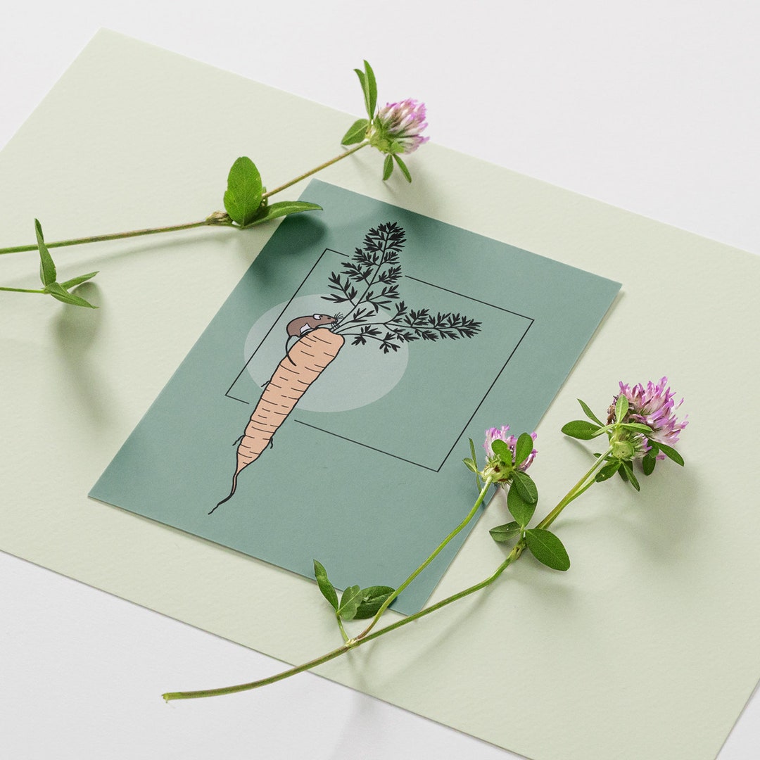 Sticker Mouse With Carrot DIN A7 - Etsy