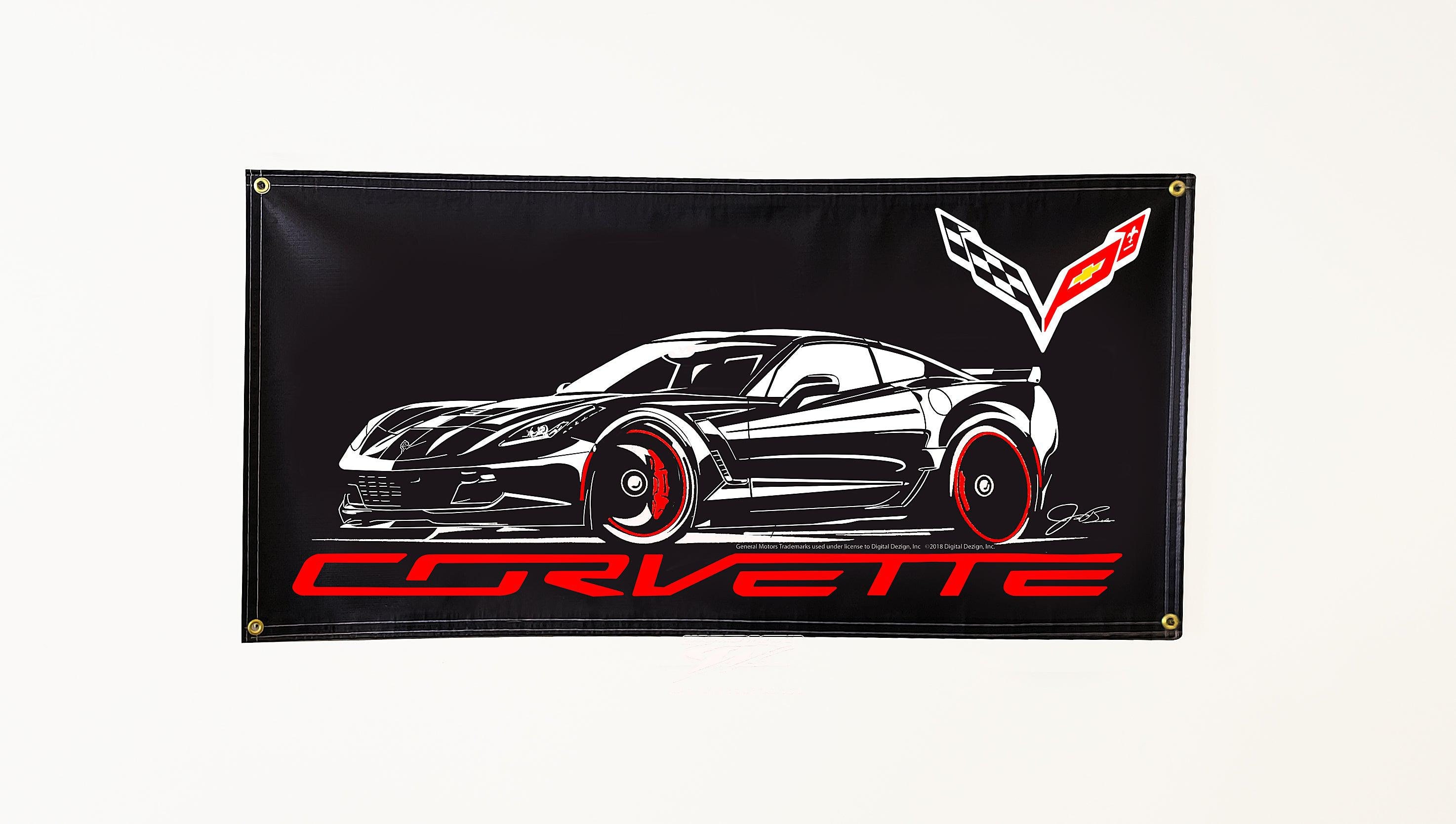 Corvette C7 Banner, Wall Art - Garage Banner Art 24" X 48" - Etsy