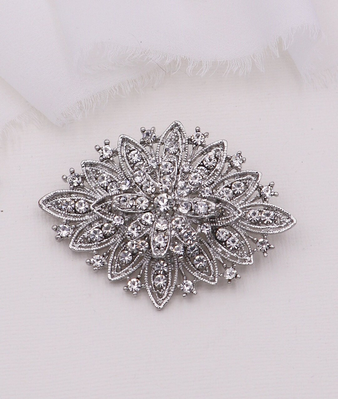 Crystal Rhinestone Brooch, Crystal Brooch Pin, Wedding Brooch, Bridal ...