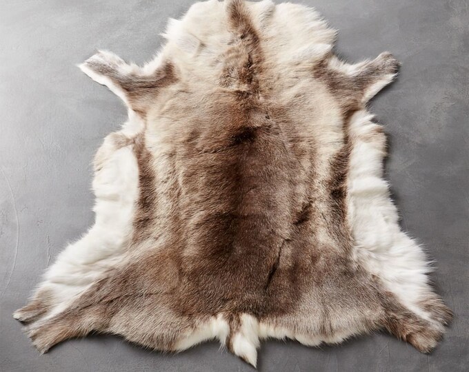 Caribou Hide Hair on Brown and Cream Genuine Caribou Hide Sleigh/buggy ...