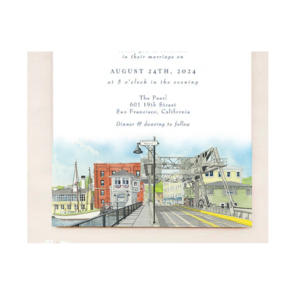 Mystic Drawbridge Wedding Invitation Art - Etsy