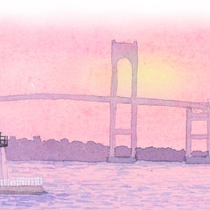 Newport Pell Bridge Wedding Invitation Art Sketch - Etsy