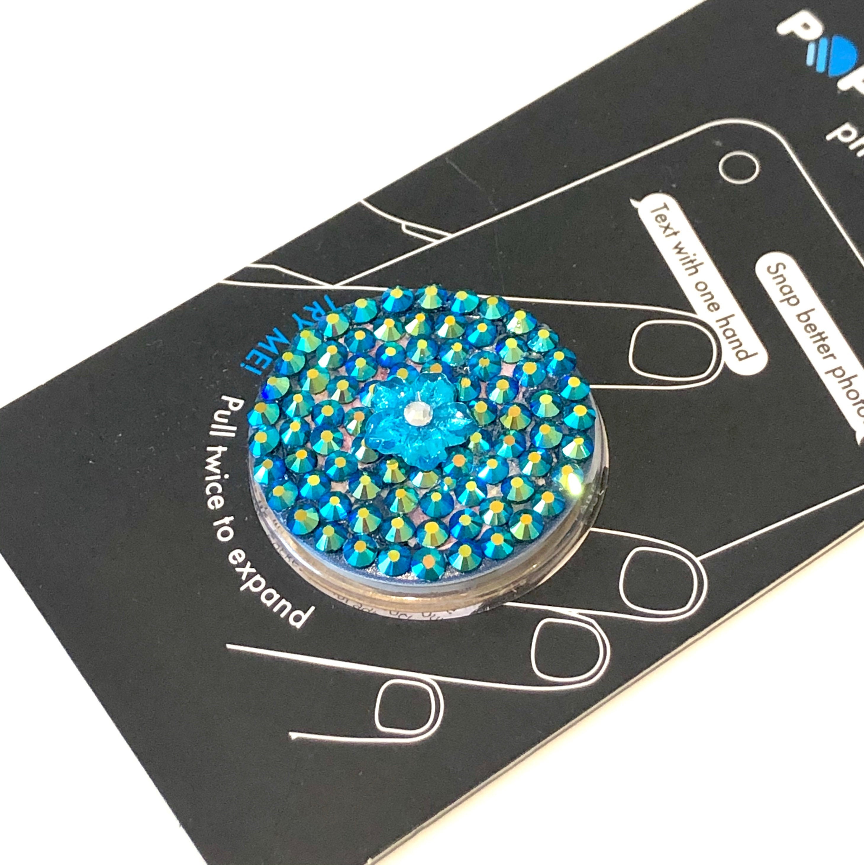 Personalizado Bling Popsocket Aqua azul verde AB teléfono | Etsy