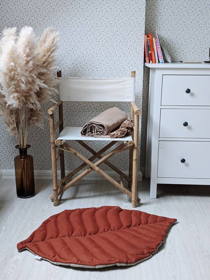 Leaf Play Mat From Natural Linen | Different Colors - Etsy