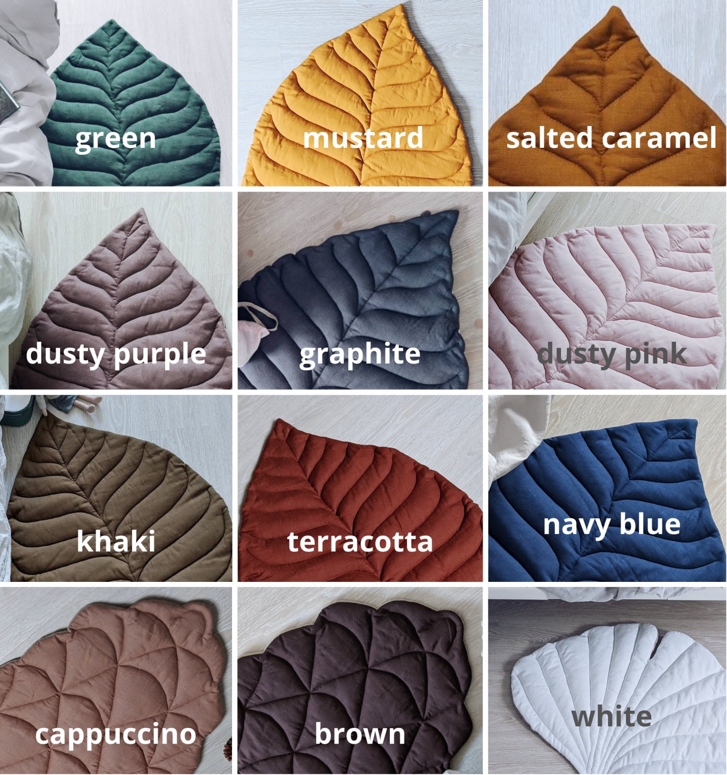 Large Leaf Play Mat From Natural Linen Various Colours - Etsy Australia