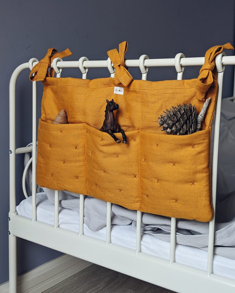 Crib Pocket Organizer Wall Storage for Nursery 12 Colors - Etsy