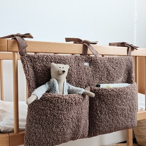 Crib Pocket Organizer | SAGE GREEN Colour Faux Fur Organizer |toys ...