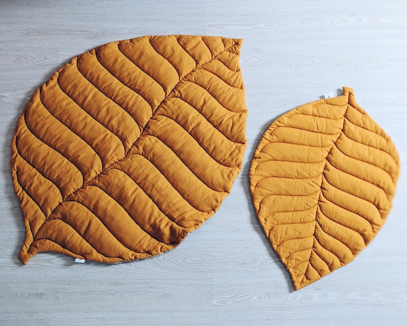 Large Leaf Play Mat From Natural Linen Various Colours - Etsy