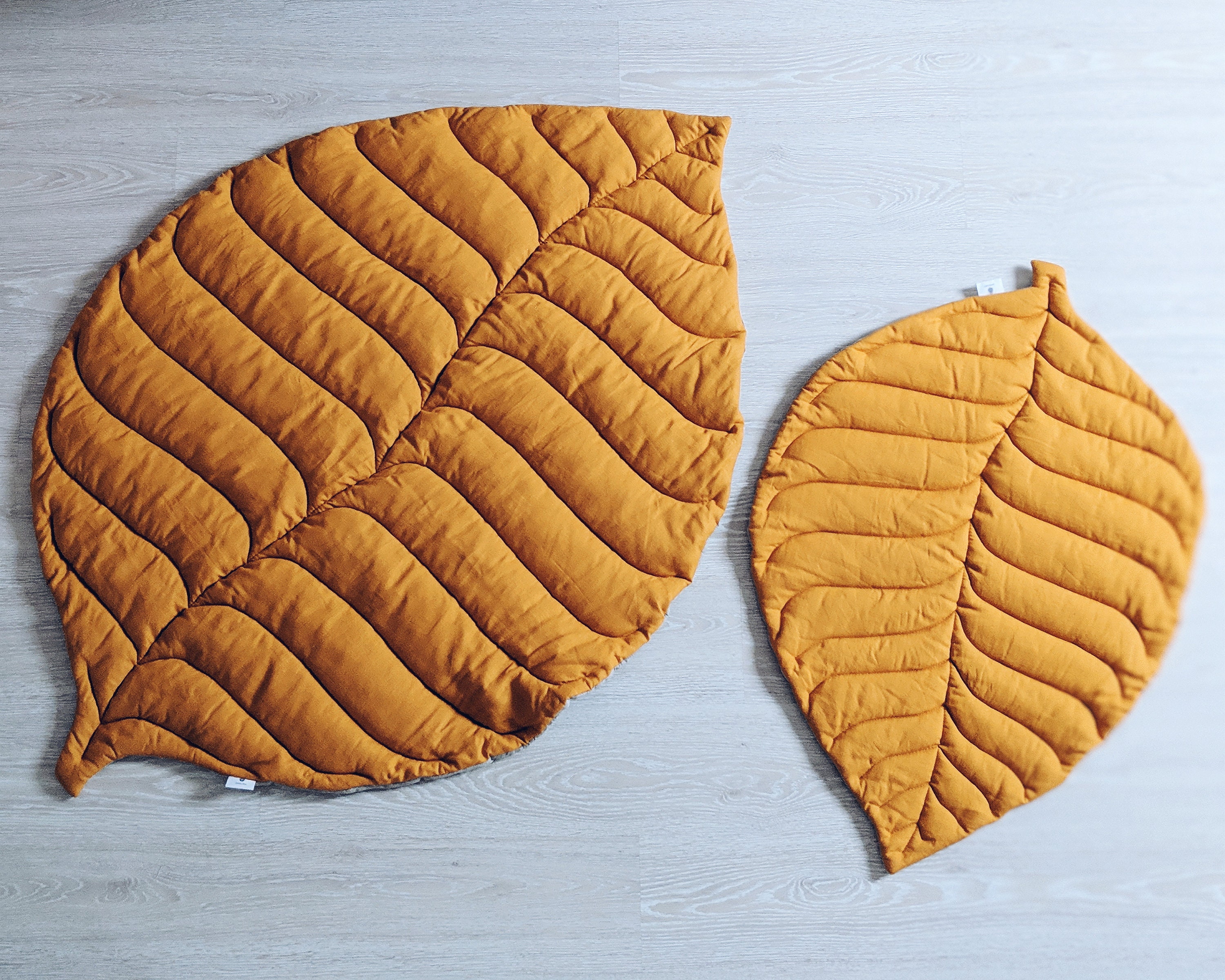 Large leaf play mat from natural linen various colours | Etsy