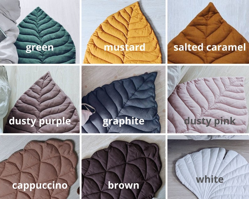Ginkgo Leaf Play Mat From Natural Linen 16 Various Colours | Etsy