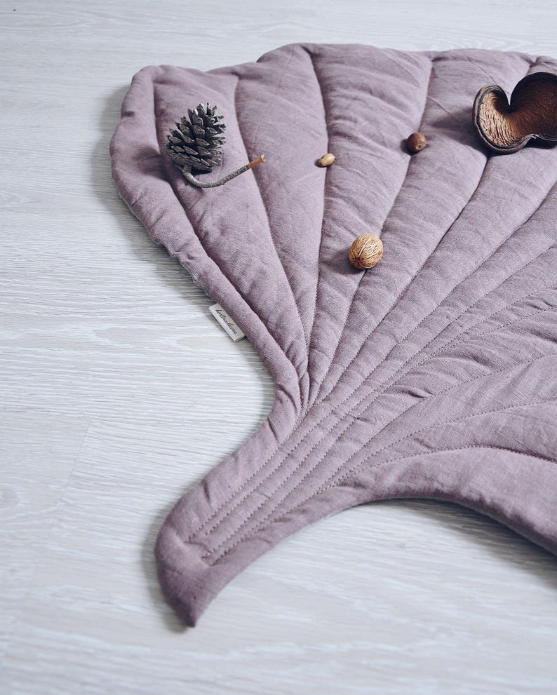 Ginkgo Leaf Play Mat From Natural Linen | 13 Various Colours Available ...