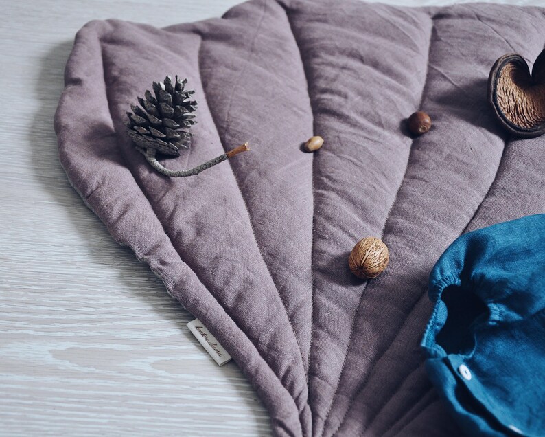Ginkgo Leaf Play Mat From Natural Linen | 13 Various Colours Available ...