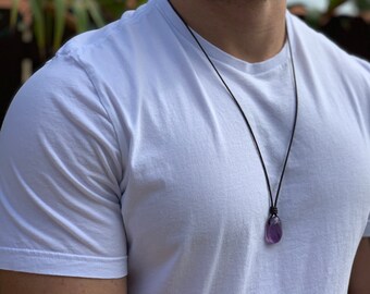 Mens stone necklace | Etsy