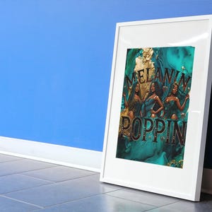 Melanin Poppin Art Print, Black Girl Art, Afro Lady Art, Gift for Black ...