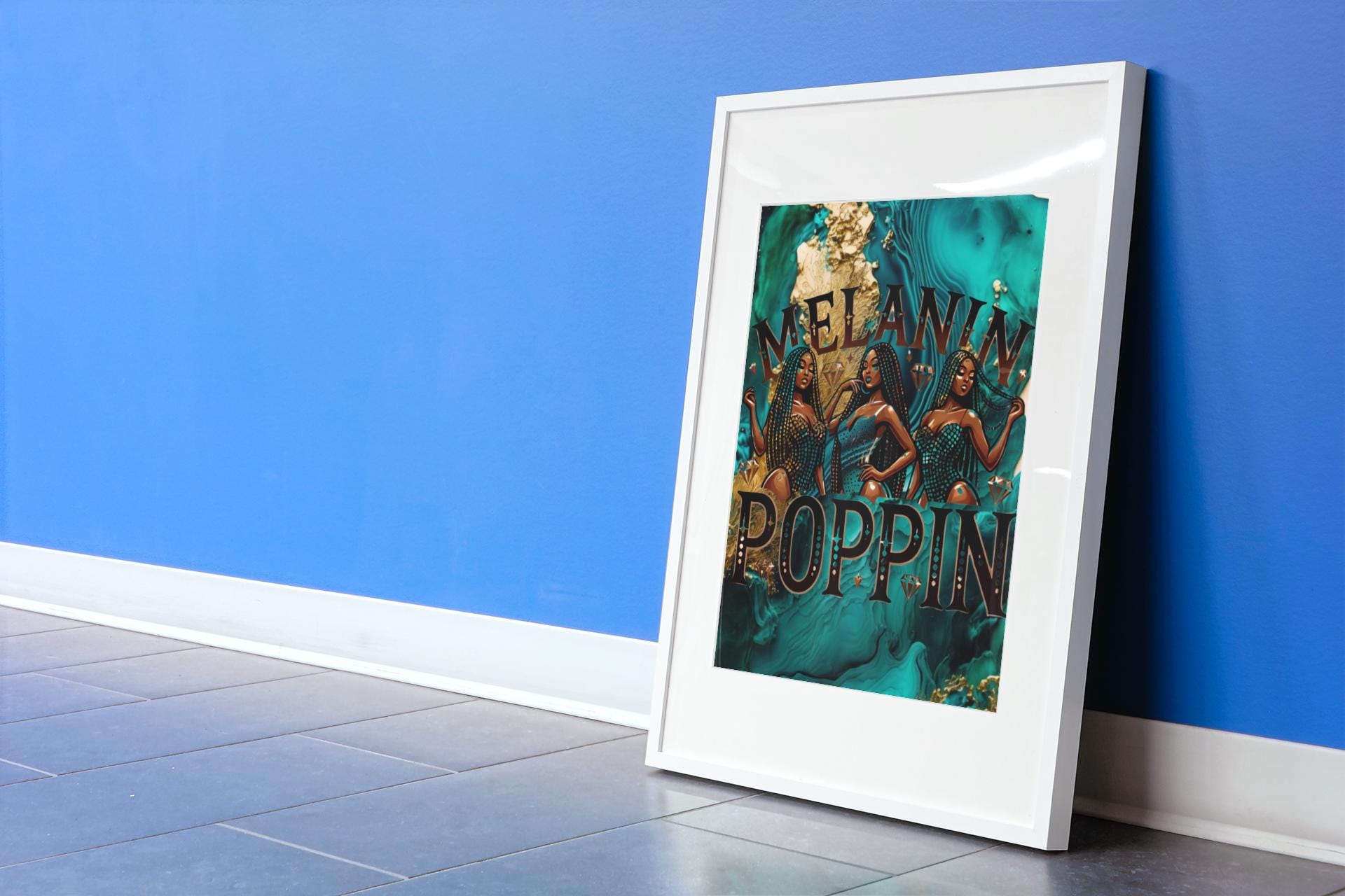 Melanin Poppin Art Print, Black Girl Art, Afro Lady Art, Gift for Black ...