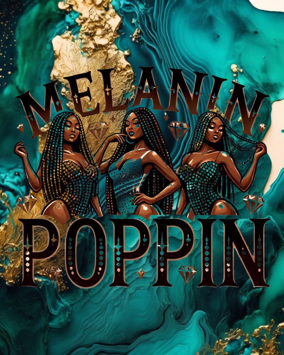 Melanin Poppin Art Print, Black Girl Art, Afro Lady Art, Gift for Black ...