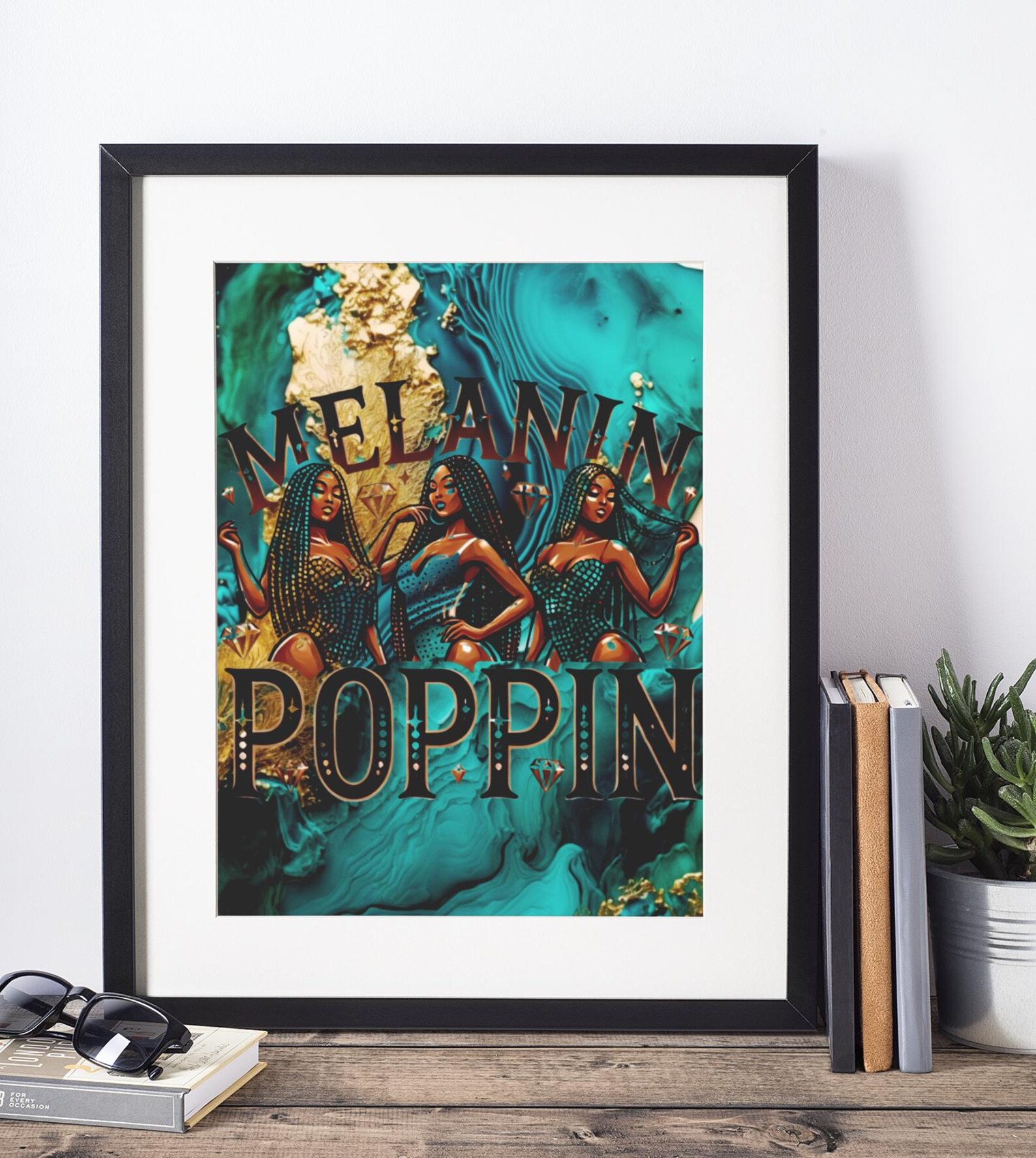 Melanin Poppin Art Print, Black Girl Art, Afro Lady Art, Gift for Black ...