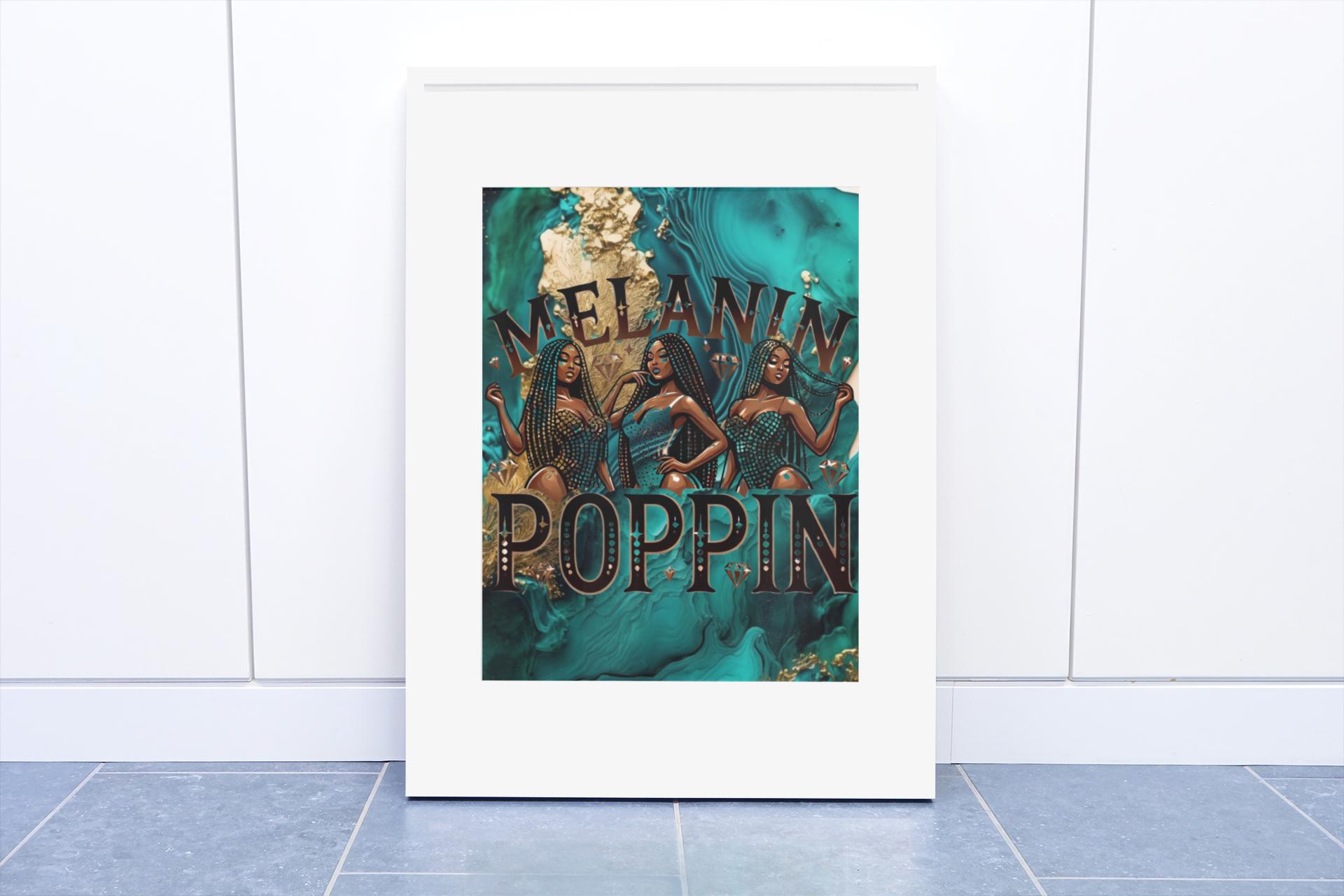 Melanin Poppin Art Print, Black Girl Art, Afro Lady Art, Gift for Black ...