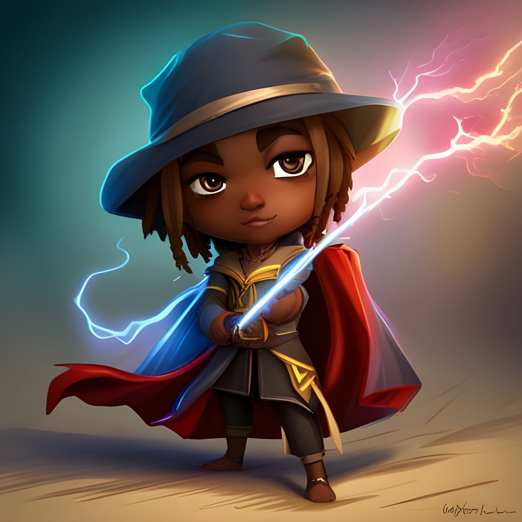 African American Chibi Art, Chibi Art Print, Cute Chibi Art, Adorable ...