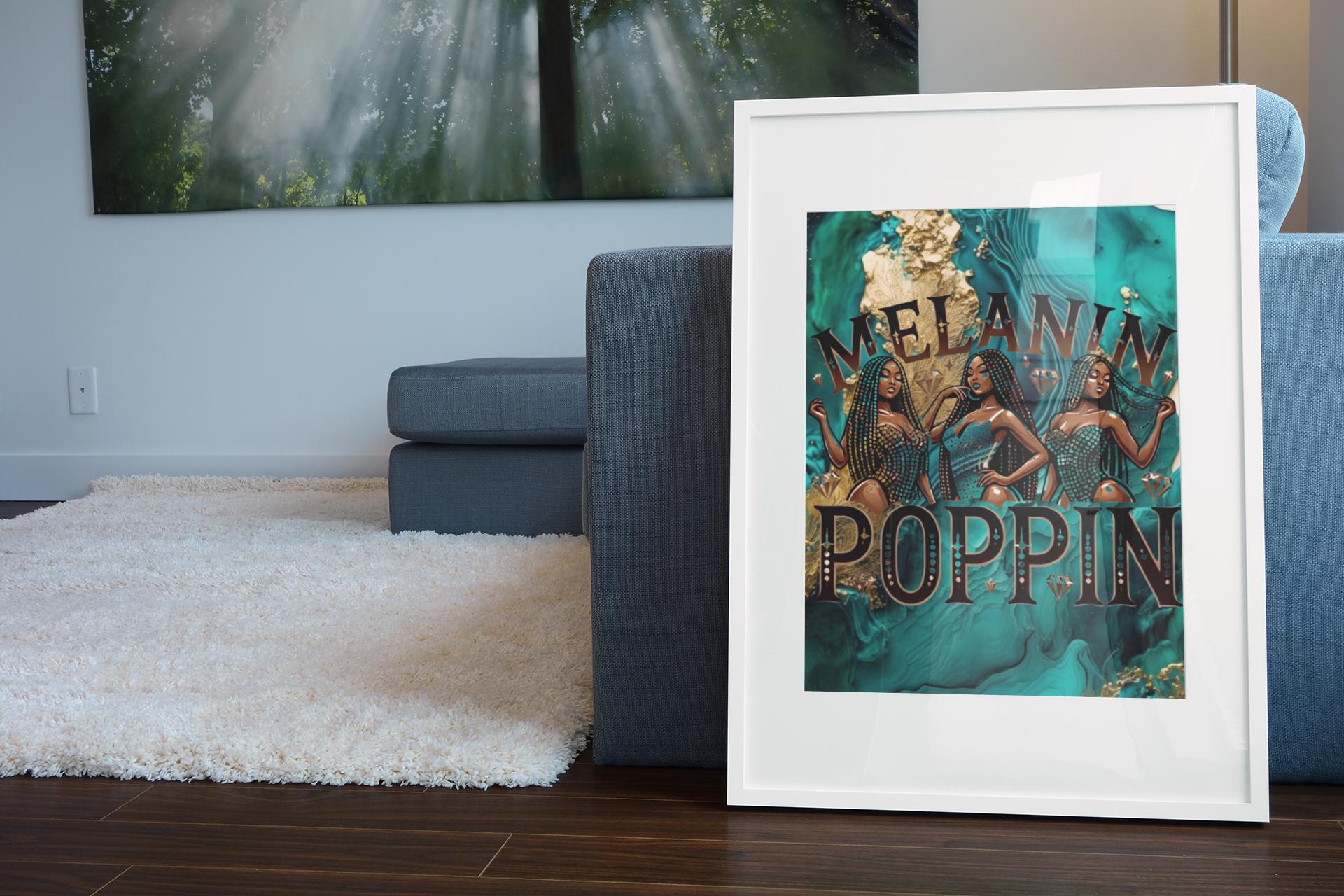 Melanin Poppin Art Print, Black Girl Art, Afro Lady Art, Gift for Black ...