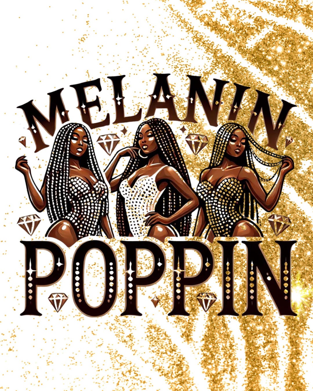 Melanin Poppin Art Print, Black Girl Art, Afro Lady Art, Gift for Black ...