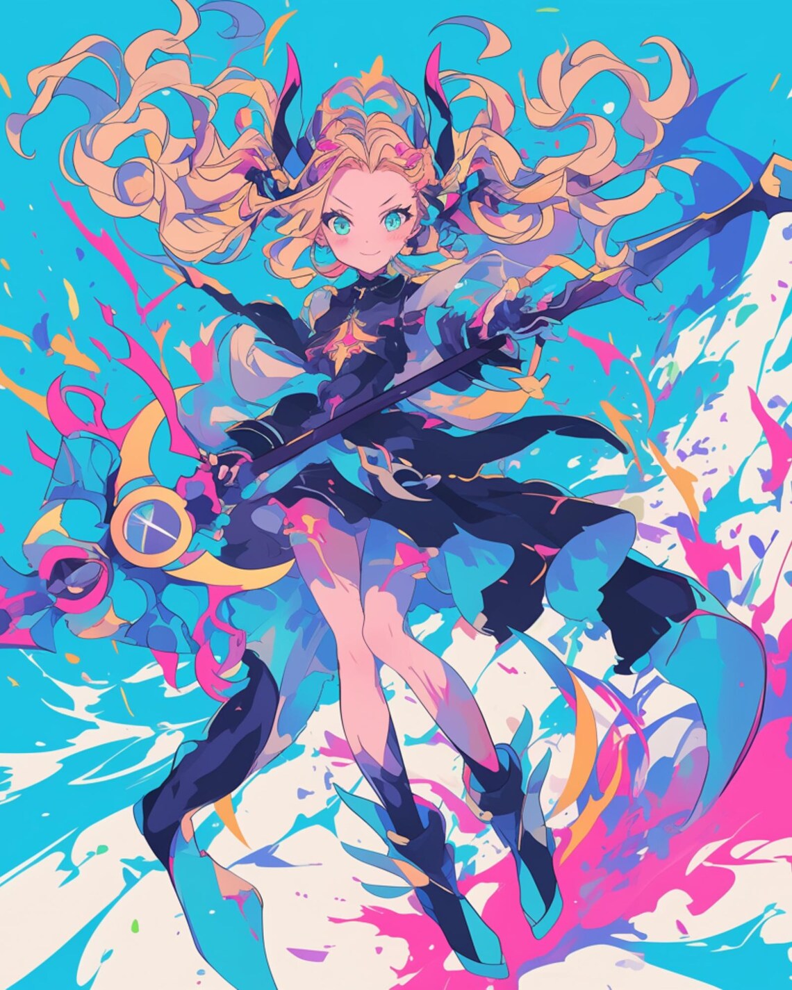 Magical Girl Art Print, Kawaii Girl Artwork, Gift for Otaku, Gift for ...