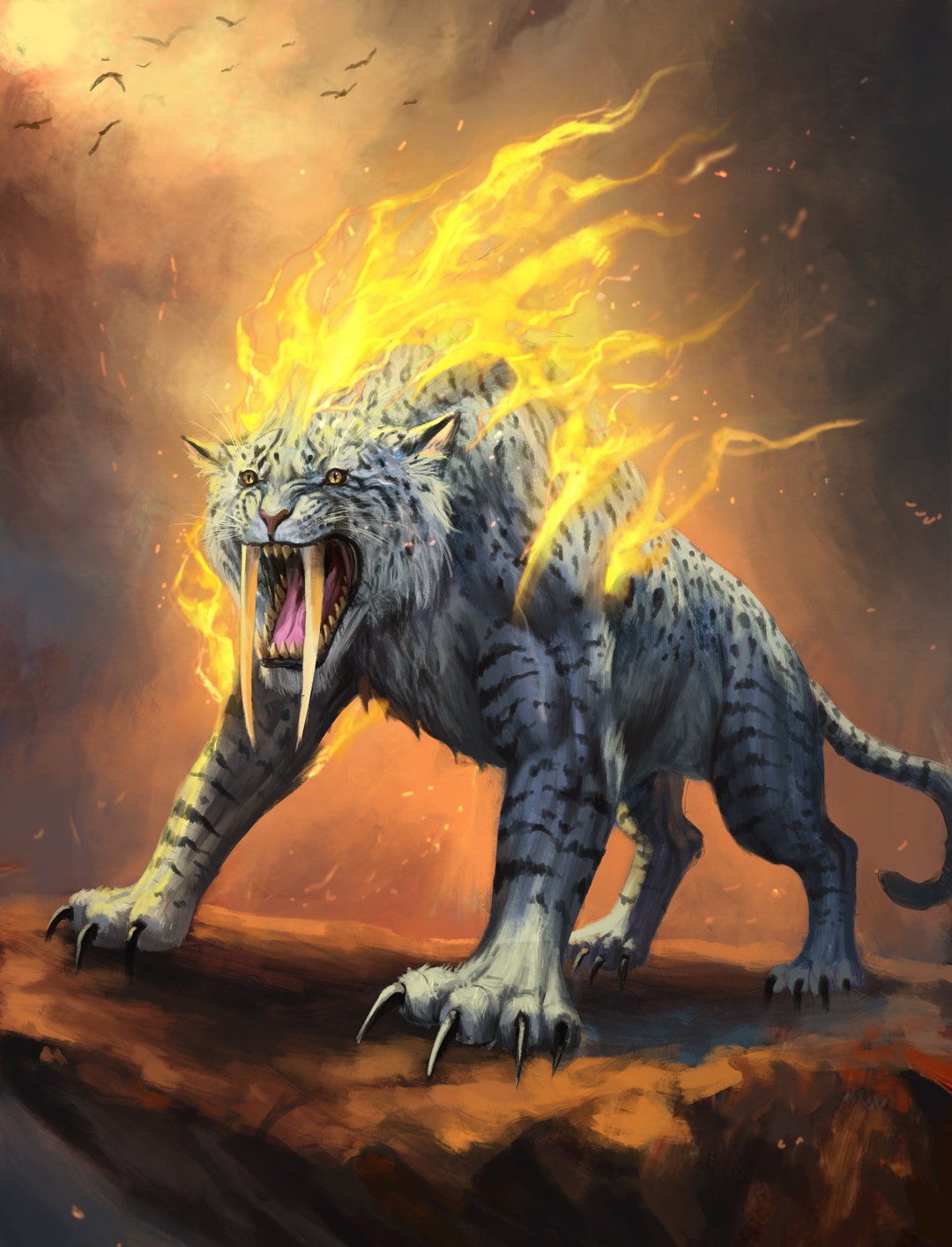 Fantasy Creature Art Print, Mythological Creature Wall Art, Fantasy Big ...