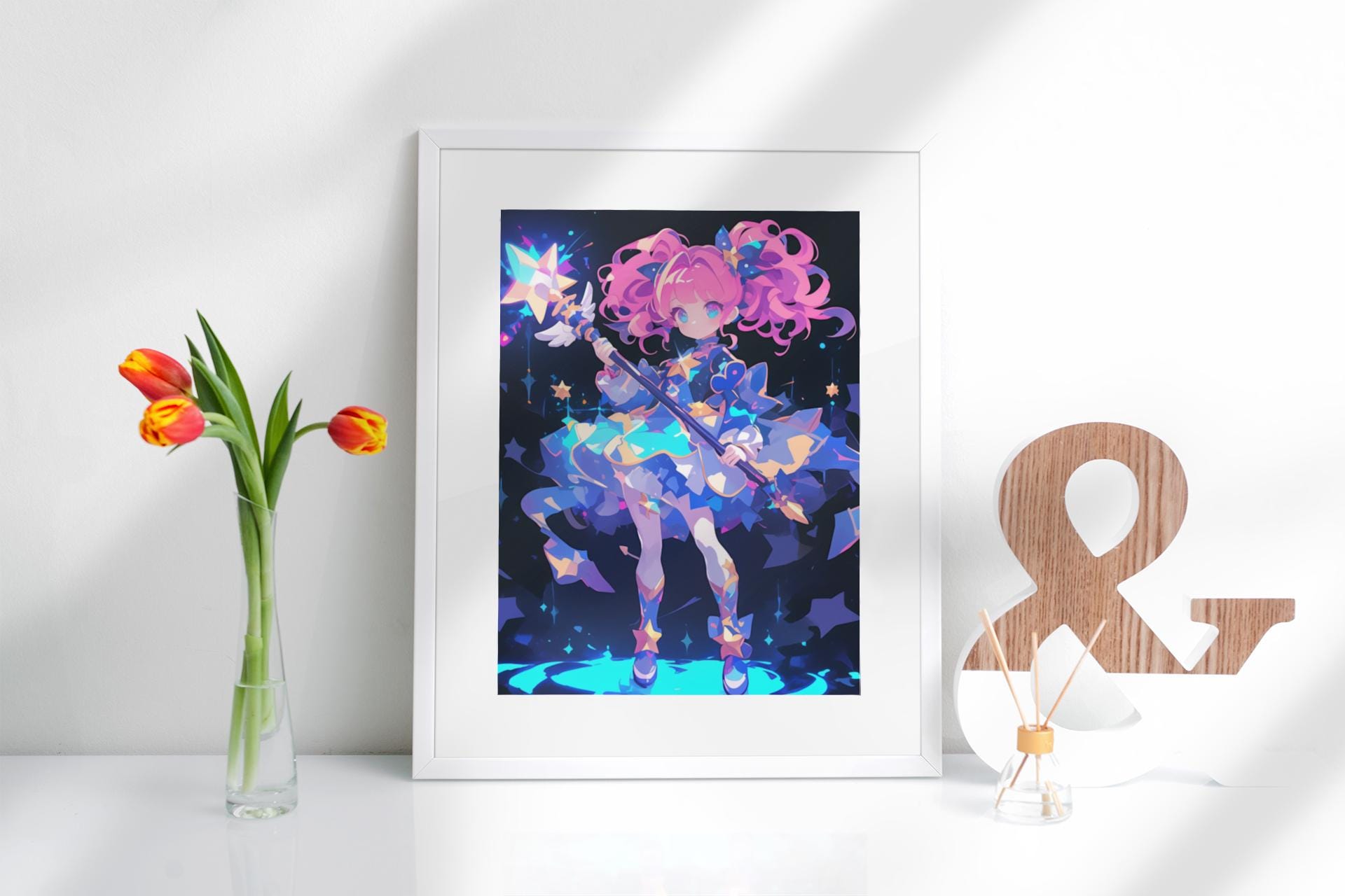 Magical Girl Art Print, Kawaii Girl Artwork, Gift for Otaku, Gift for ...