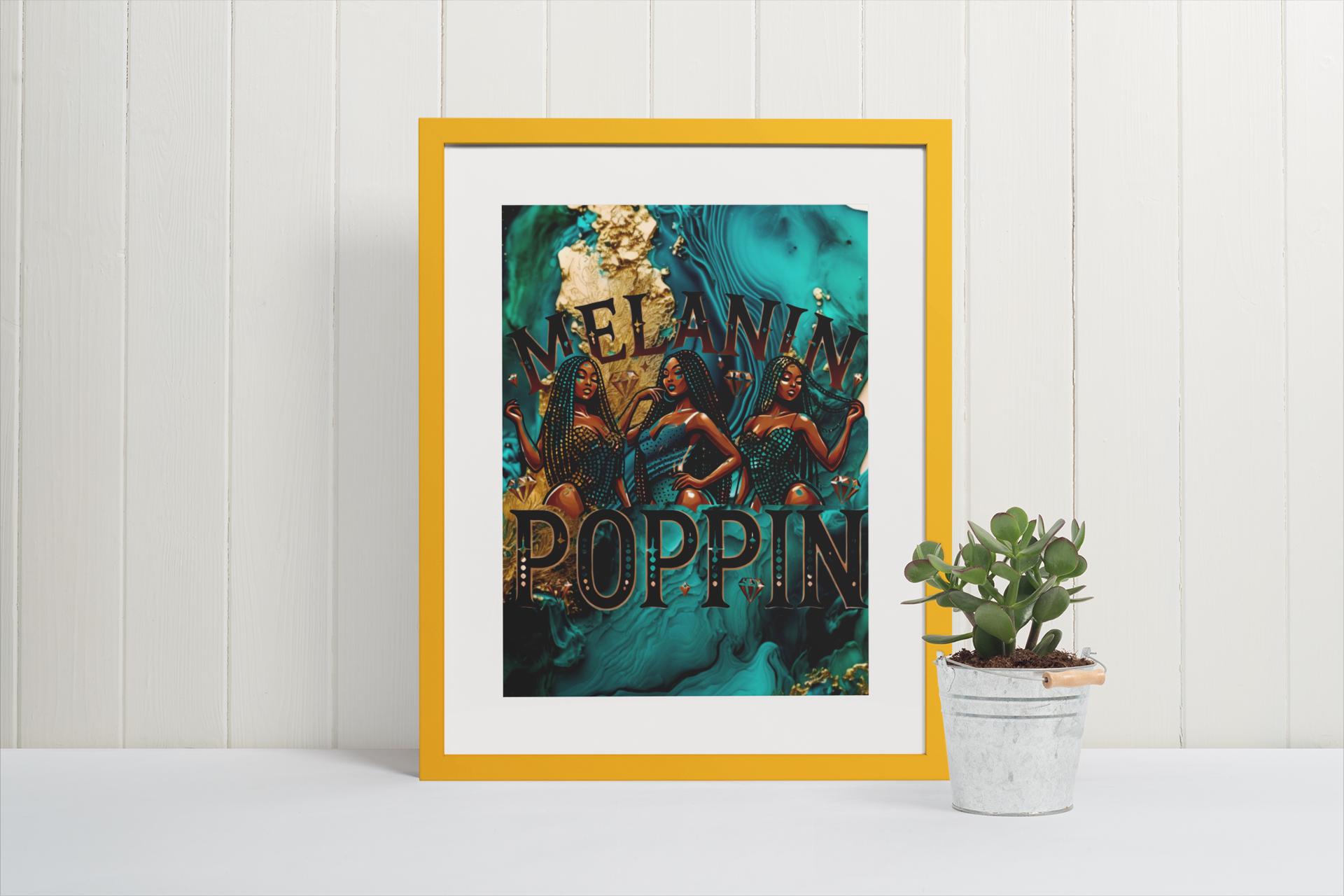 Melanin Poppin Art Print, Black Girl Art, Afro Lady Art, Gift for Black ...