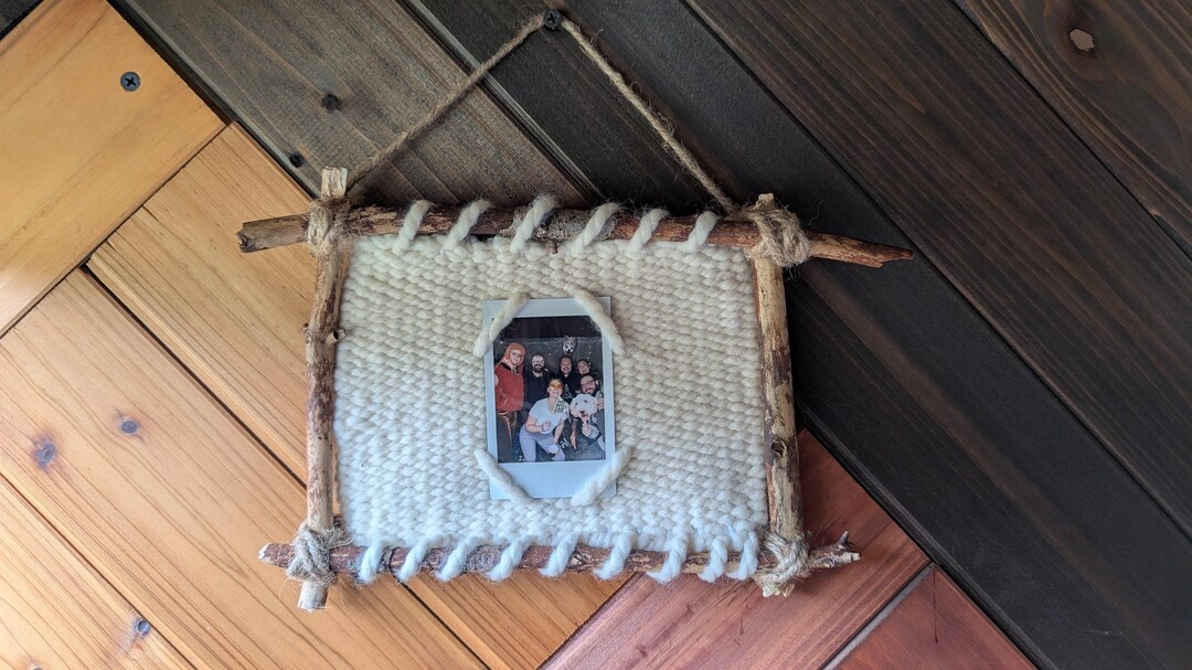 Wooden Polaroid Picture Frame - Woven Wall Hanging - Etsy