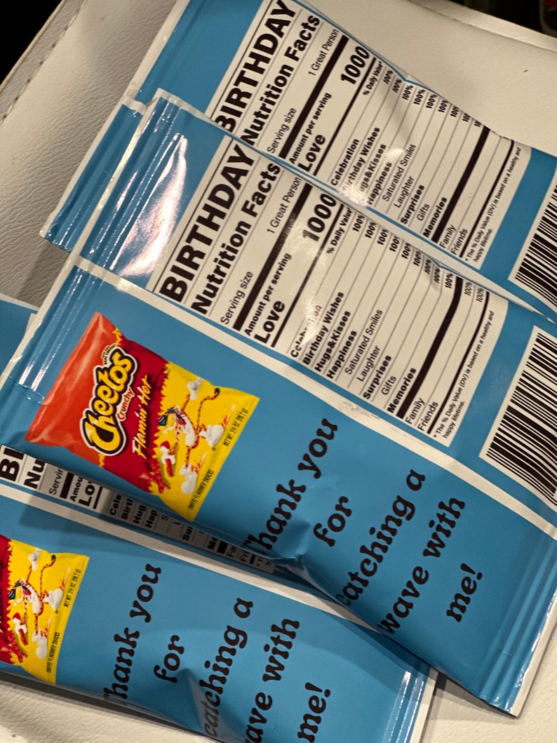 Custom Birthday Chip Bags Kids Party Favors Custom Party Favors Custom ...