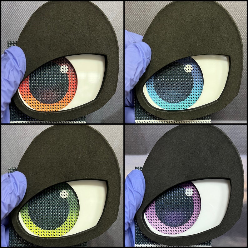 Laser Cut Acrylic Fursuit Eyes Kit - Comes With Round Pupil Mesh and ...