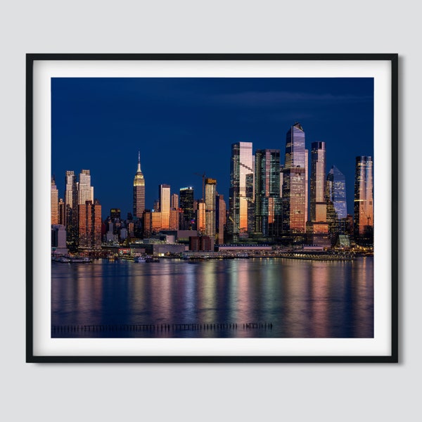 New York Skyline Night Print - Etsy