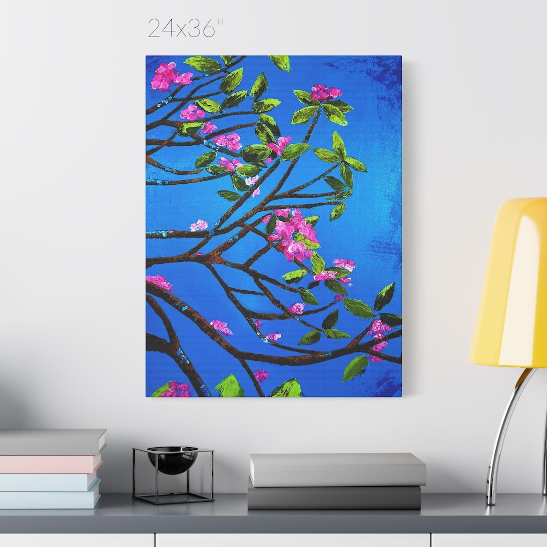 Floral Satin Canvas Wall Art Print, Stretched, Ready to Hang, From ...