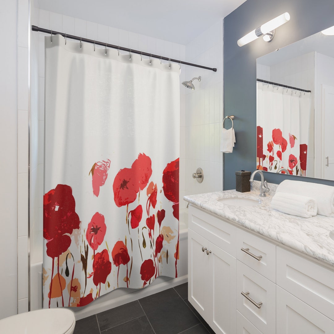 Red Poppies Shower Curtain Floral Home Decor Unique T For Her T
